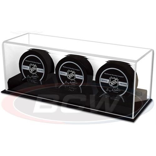 BCW Acrylic Triple Hockey Puck Display with three pucks inside ...