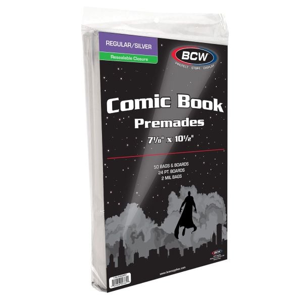 BCW Comic Book Premades. Regular Silver reasealable closure. 50 bags ...