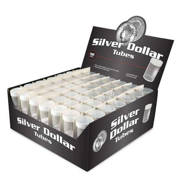 Open box of BCW Coin Tubes - Dollar – Collectors Hub